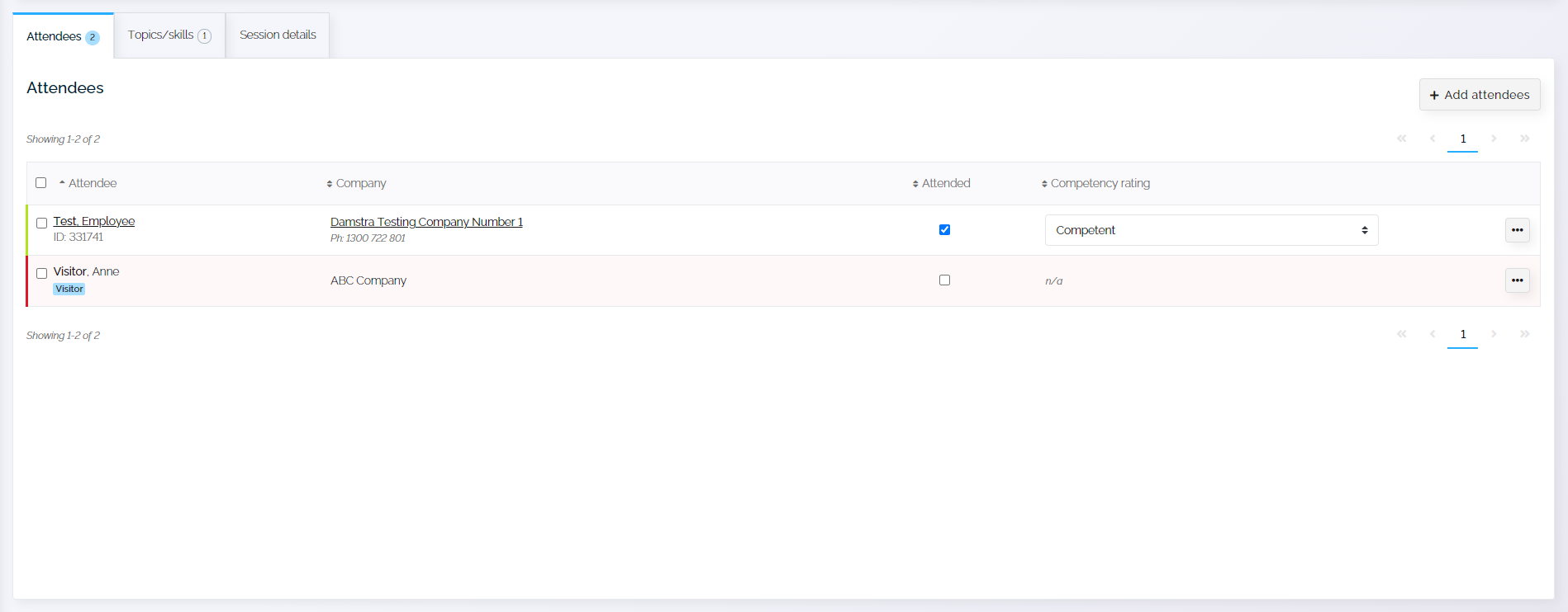 Updating session details – Damstra