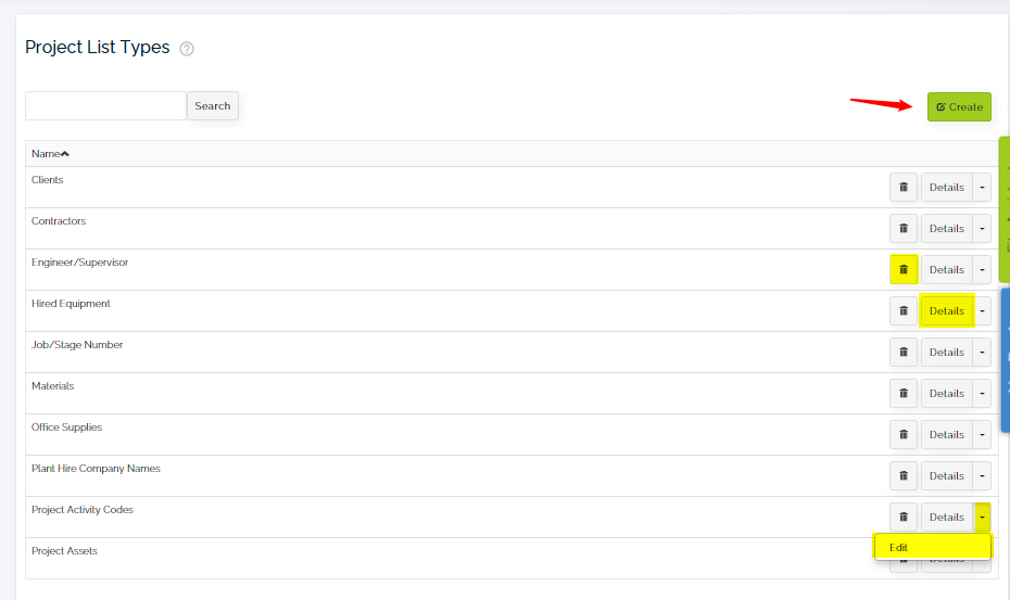 Organisation Administration - Managing Project List Types – Damstra
