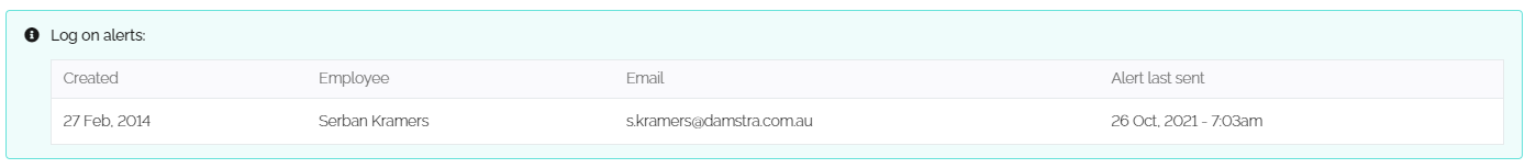 Employee profile top summary – Damstra