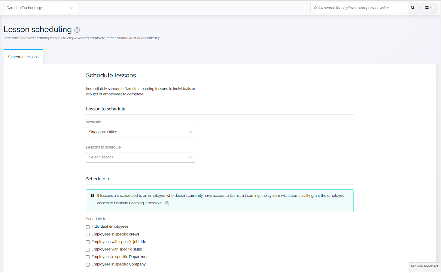 Lesson Scheduling – Damstra