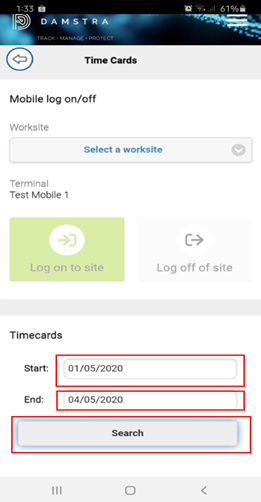 TWMS Mobile Remote Log ON or OFF Release Notes V1 – Damstra