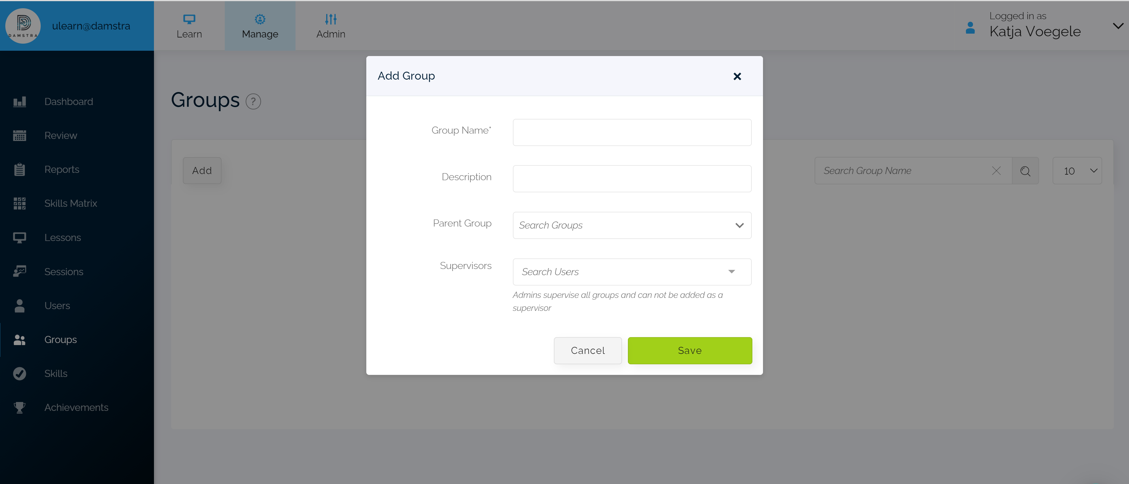 Groups overview – Damstra