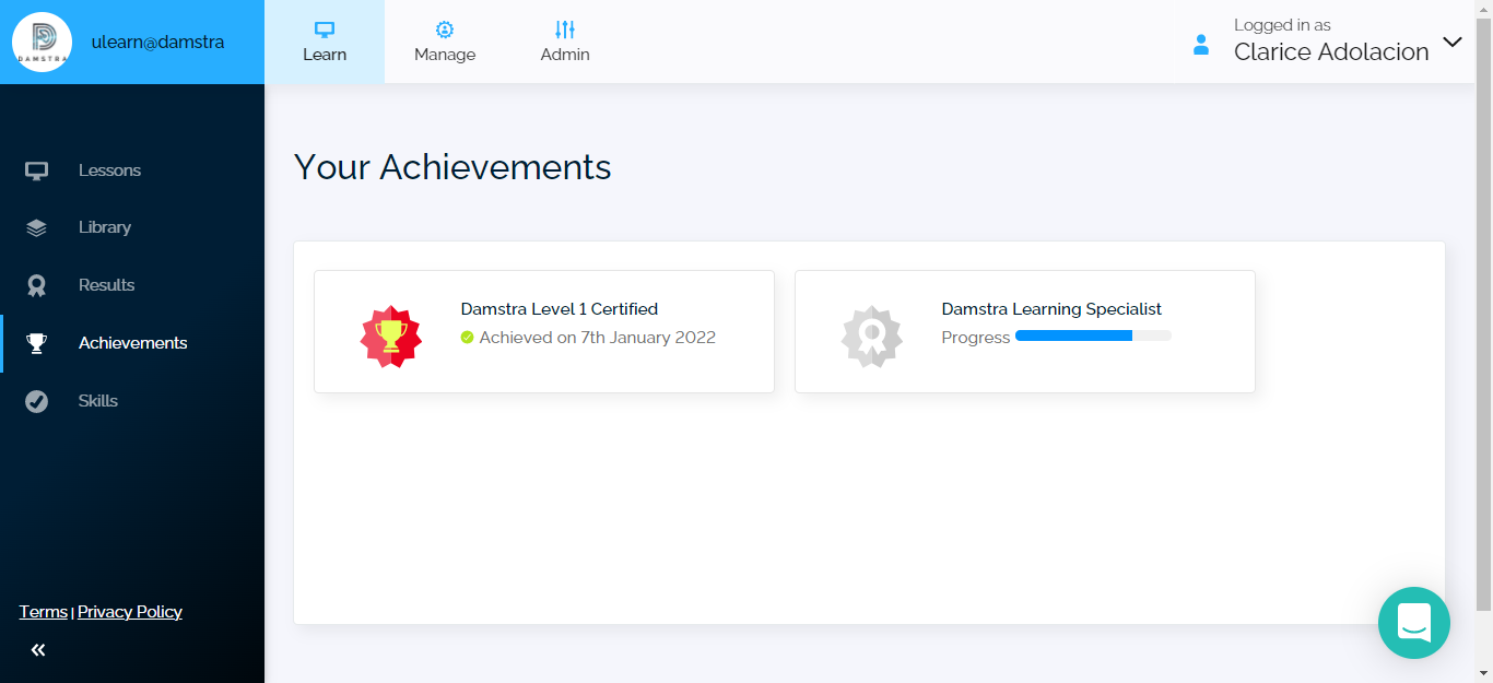 My achievements – Damstra