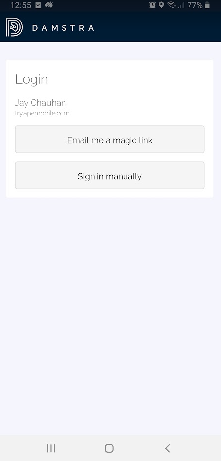 Ways to sign in - Magic link login – Damstra