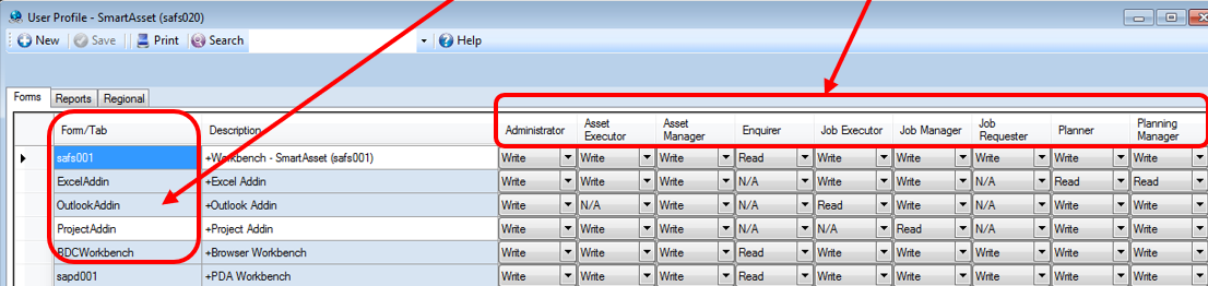System configuration - User profiles – Damstra