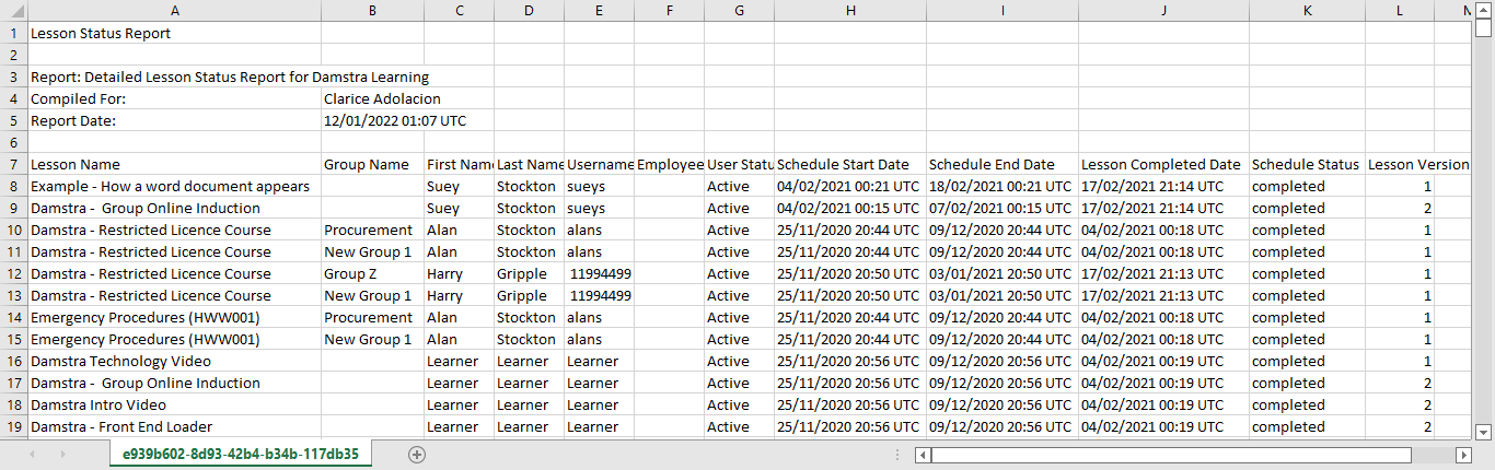 Reports overview – Damstra