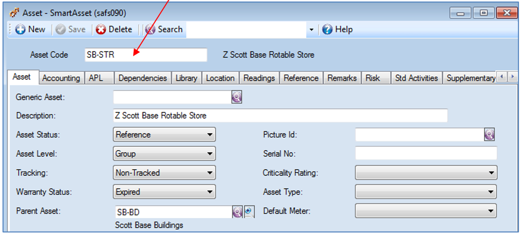Holding Asset codes for rotable assets & Holding locations – Damstra