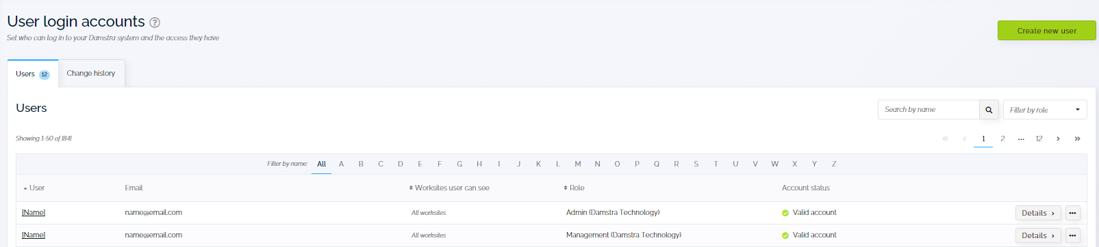Managing Users – Damstra