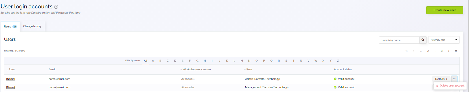 Managing Users – Damstra