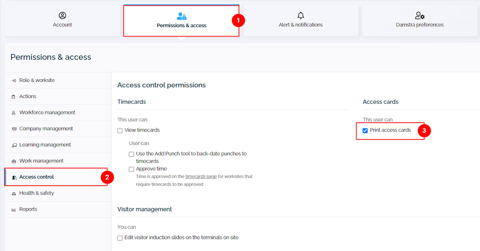 Print Card Access – Damstra