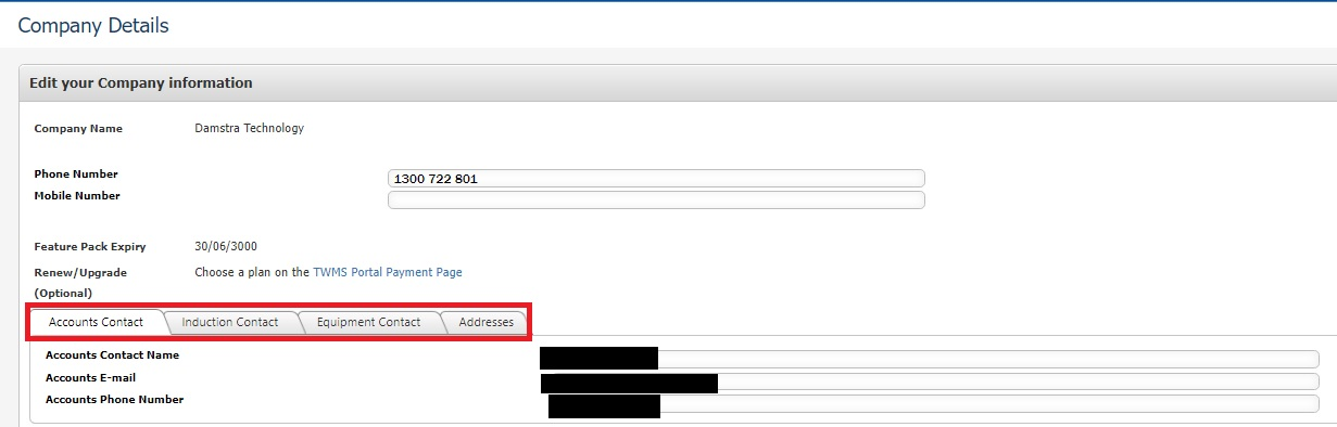 Edit Company Details – Damstra