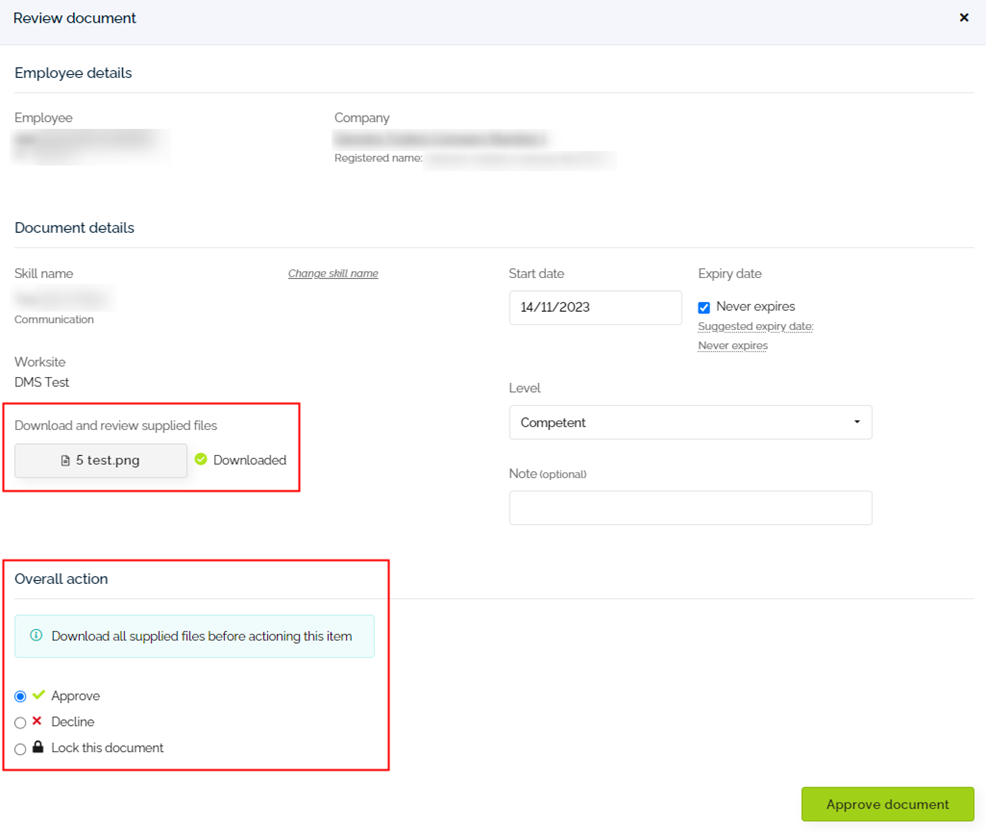 Self-verification – Employee Mobilisation Requests – Damstra