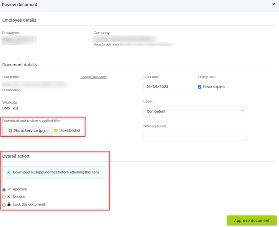 Self-Verification – Employee Documents – Damstra