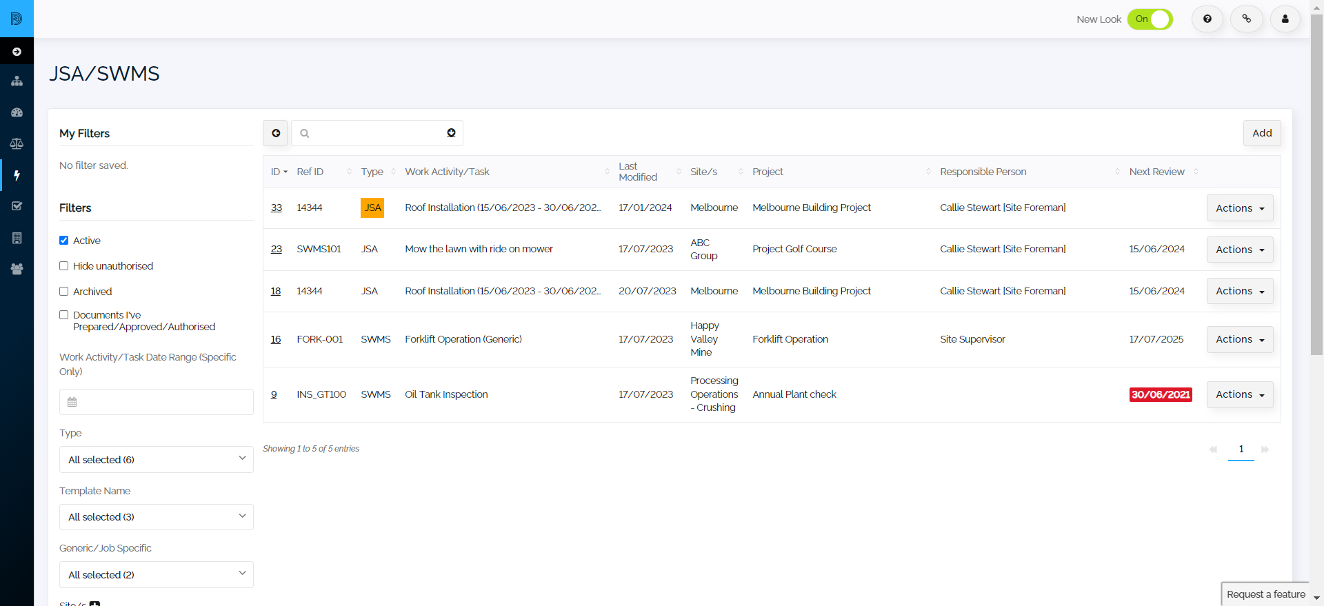 JSA/SWMS Module Overview – Damstra