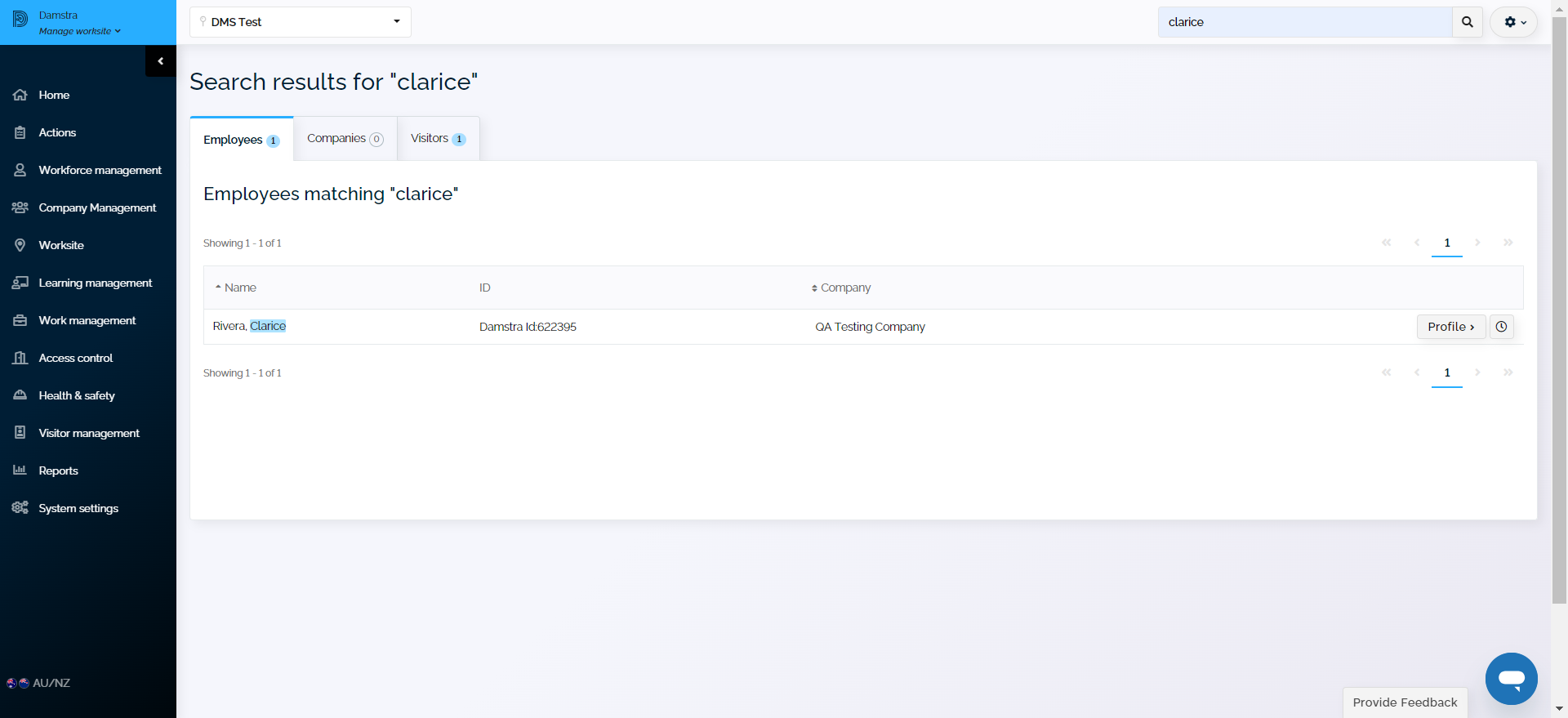 Employee search – Damstra