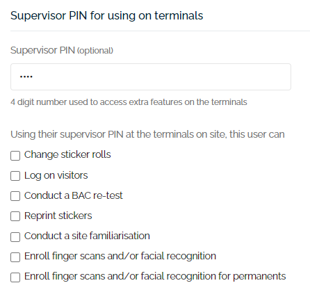 Supervisor PIN – Damstra