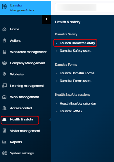 Accessing Damstra Safety – Damstra