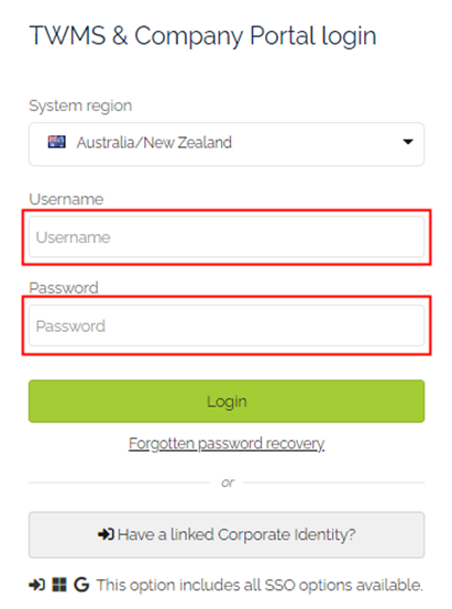 Logging in to the TWMS Company Portal – Damstra