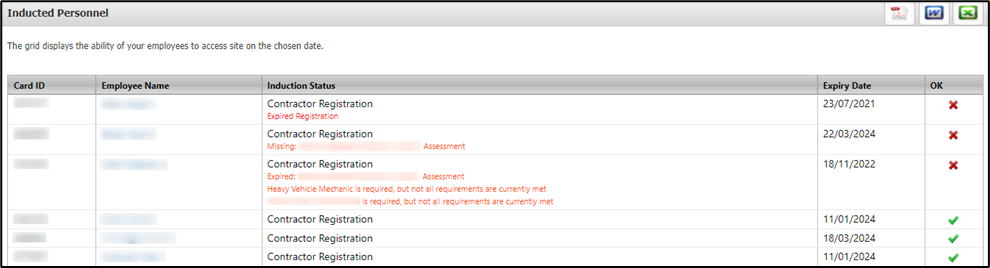 Site Access/Induction Check – Damstra