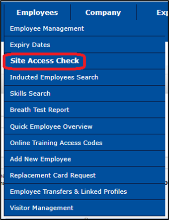 Site Access/Induction Check – Damstra