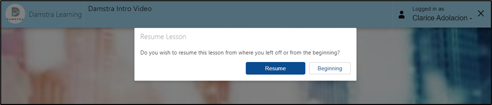 Watching and Completing Lessons – Damstra