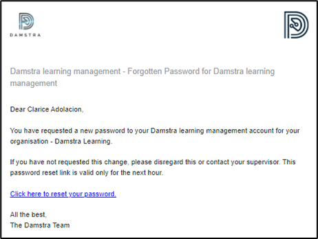 Damstra Learning - How to Reset Password – Damstra